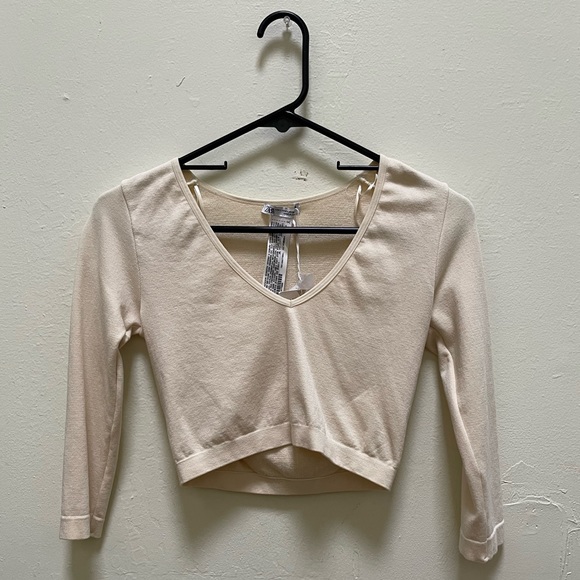Zara | Tops | Zara Limitless Contour Collection Beige 34 Sleeve Crop ...